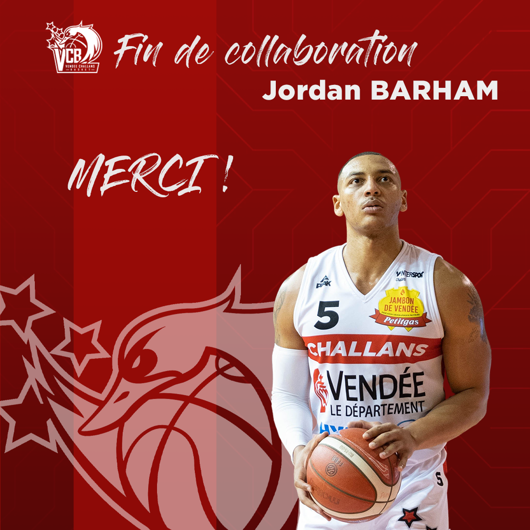 Officiel (NM1) : Fin de collaboration avec Jordan BARHAM - Vendée ...